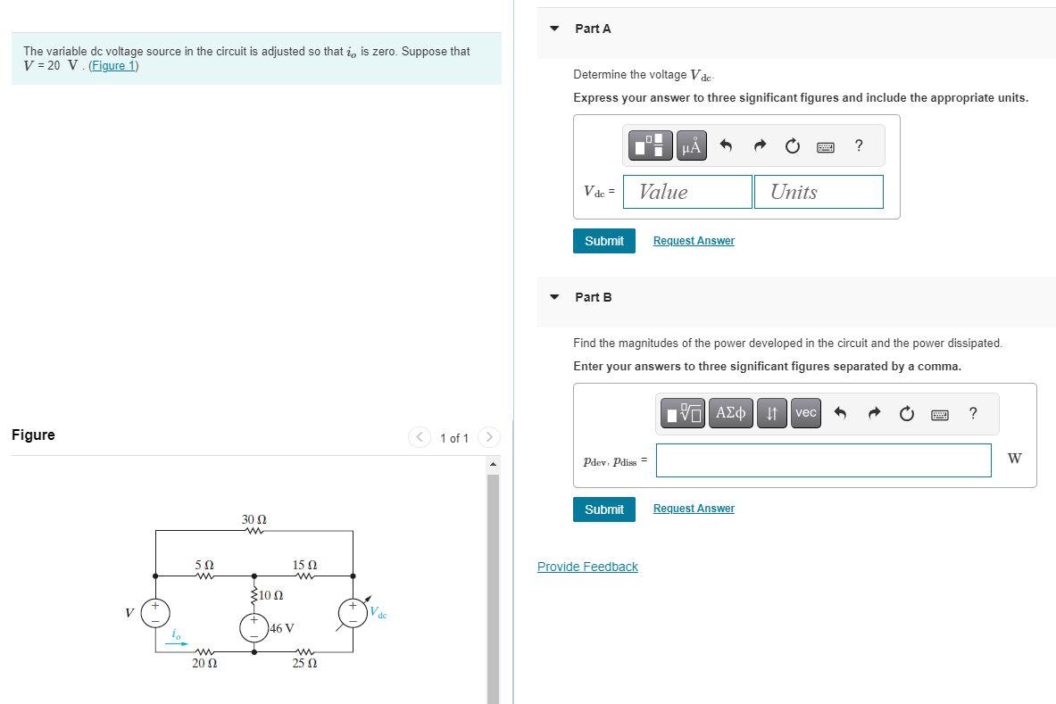 Solved The variable dc voltage source in the circuit is | Chegg.com