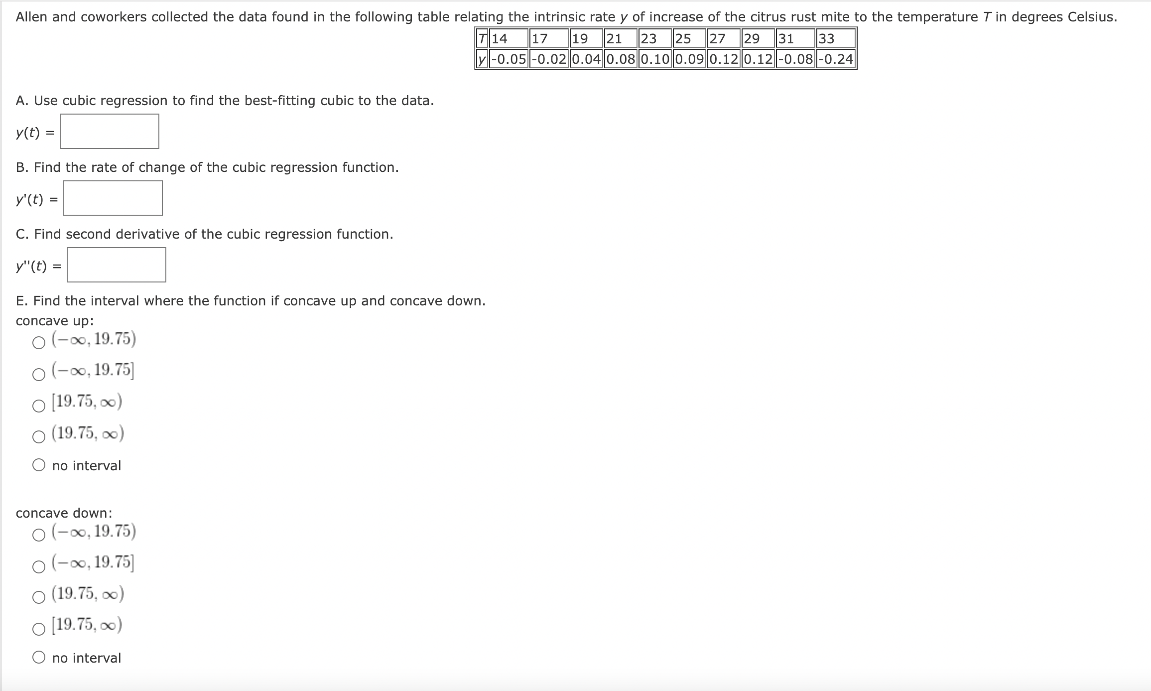 Solved A Use Cubic Regression To Find The Best Fitting