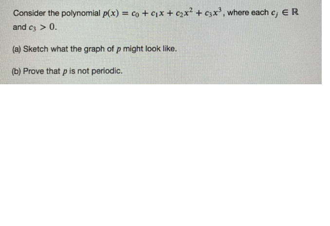 Solved Consider the polynomial p(x) = co + cıx + c2x2 + | Chegg.com