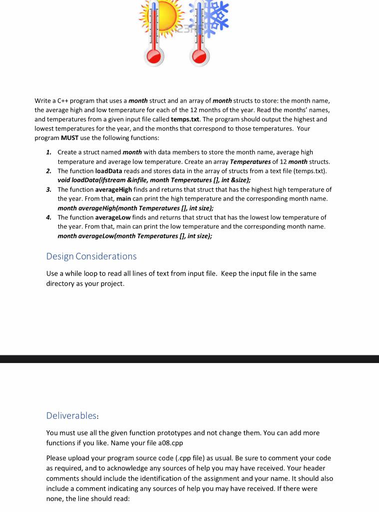 Solved temps.txt contains the following January 47 | Chegg.com