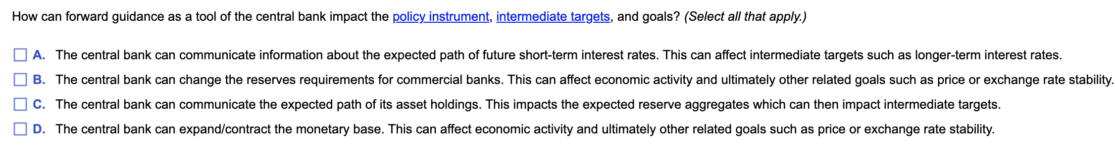 Solved How can forward guidance as a tool of the central | Chegg.com
