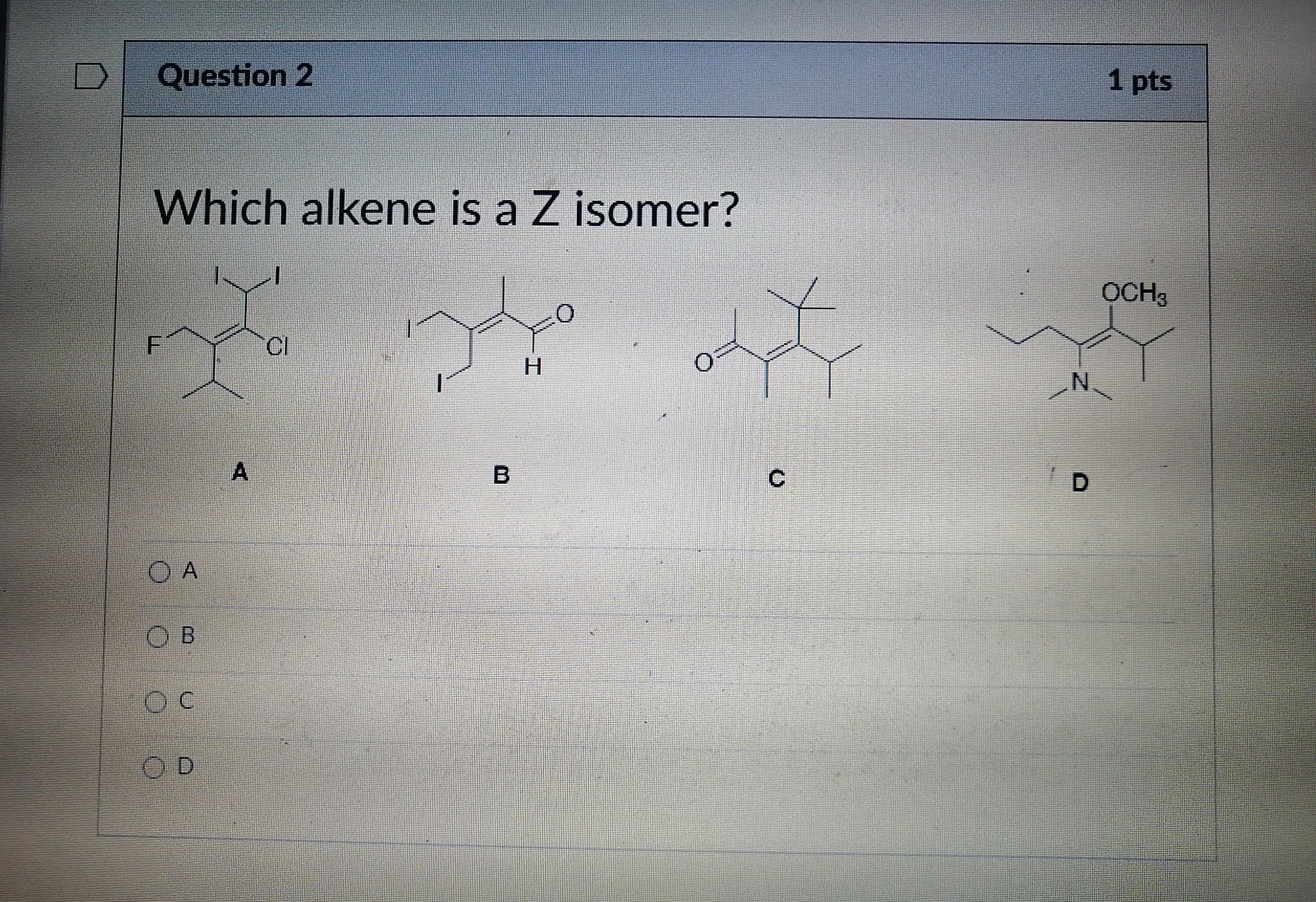 Solved Which alkene is a Z isomer? | Chegg.com