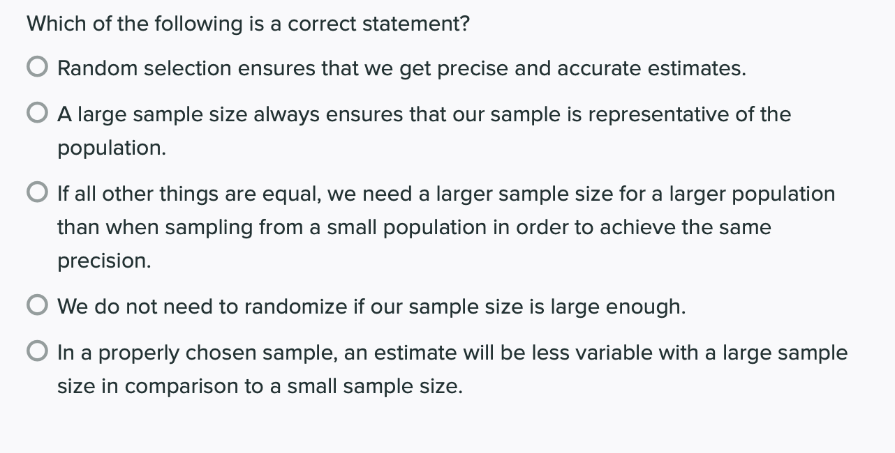 Solved Which of the following is a correct statement? Random | Chegg.com