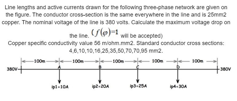 Solved Line lengths and active currents drawn for the | Chegg.com