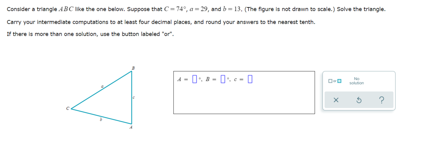 Solved Consider a triangle ABC like the one below. Suppose | Chegg.com