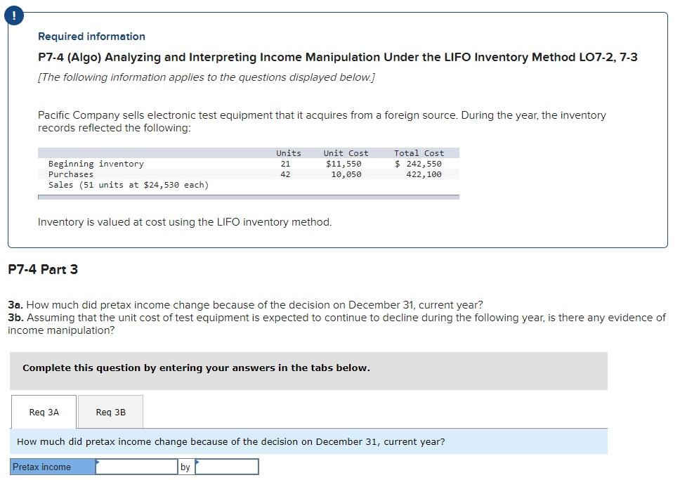 Solved Required information P7-4 (Algo) Analyzing and | Chegg.com