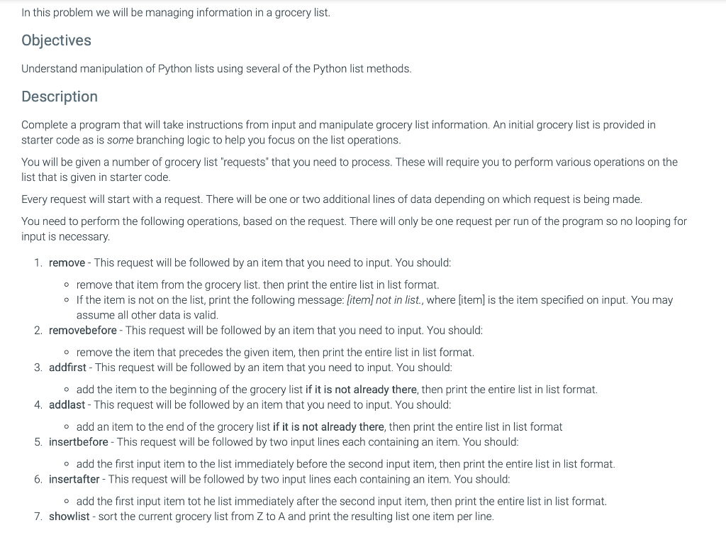 Solved In this problem we will be managing information in a | Chegg.com