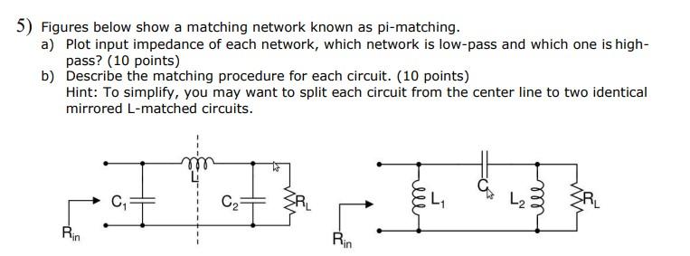 5) Figures below show a matching network known as | Chegg.com