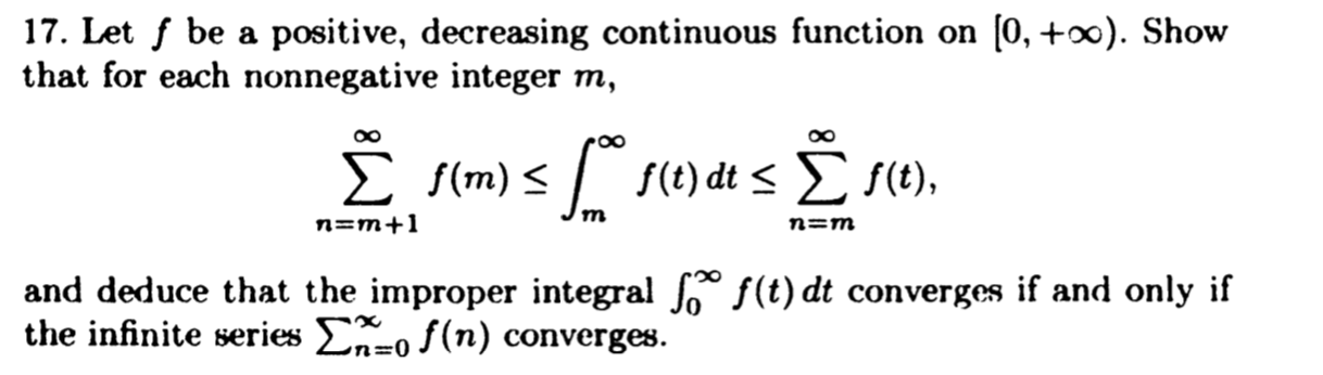 Solved oo 17. Let ſ be a positive, decreasing continuous | Chegg.com