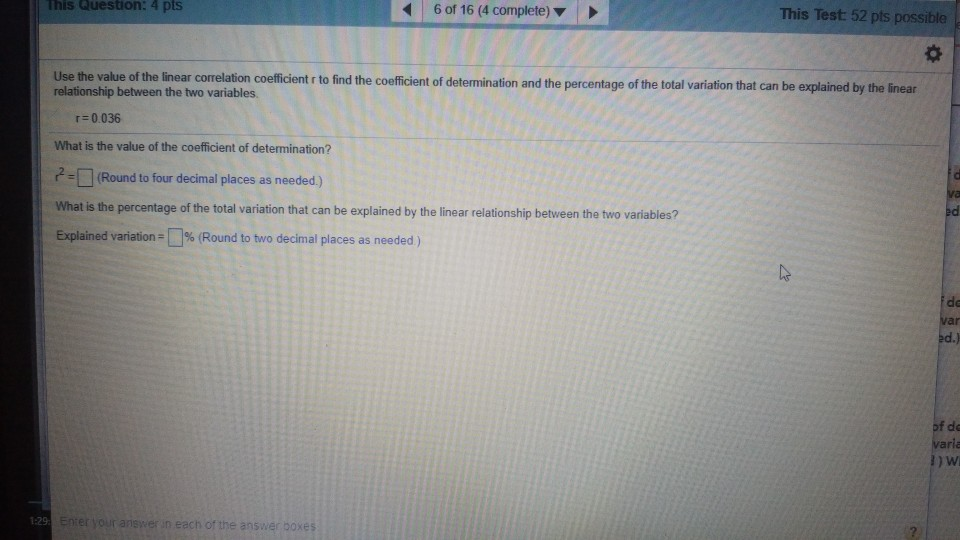 Solved mis Quesuon: 4 pts 6 of 16 (4 complete) This Test: | Chegg.com Solved mis Quesuon: 4 pts 6 of 16 (4 complete) This Test: | Chegg.com