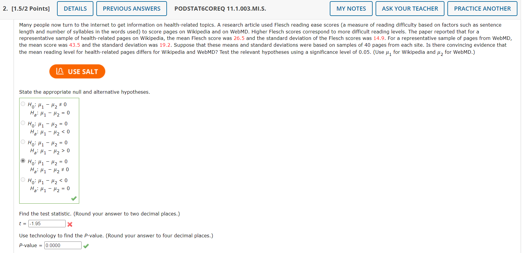 Solved State the appropriate null and alternative | Chegg.com