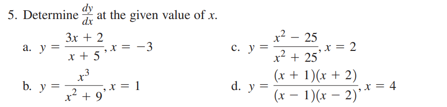 Solved code class="asciimath">Determine (dy)/(dx) ﻿at the | Chegg.com
