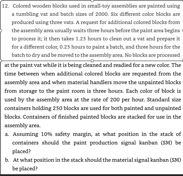 Solved Colored wooden blocks used in small-toy assemblies | Chegg.com
