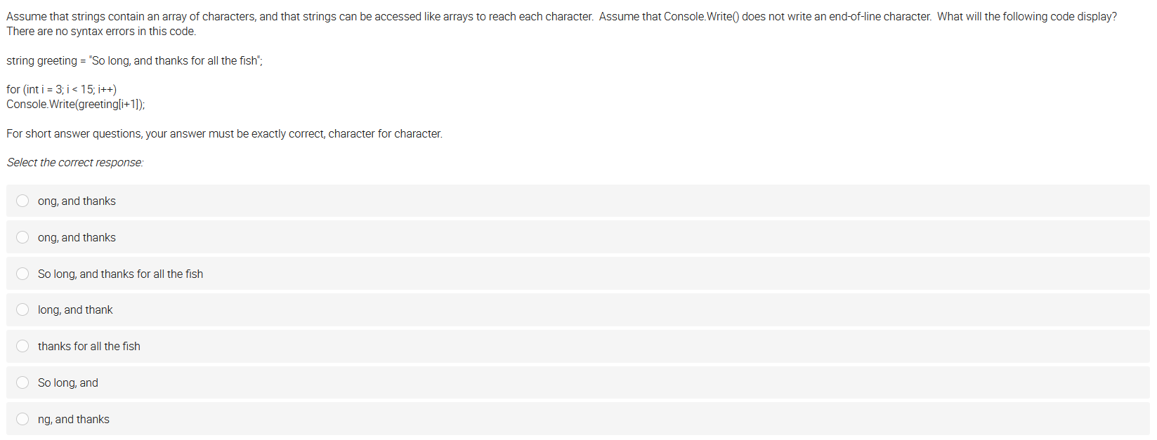 Solved There are no syntax errors in this code. string | Chegg.com