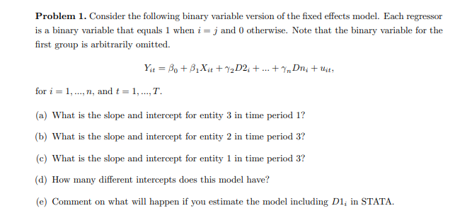 Solved Problem 1. Consider the following binary variable | Chegg.com
