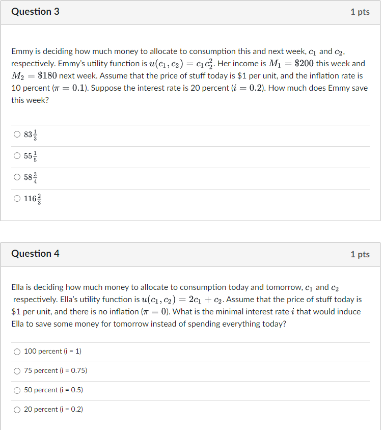 Emmy is deciding how much money to allocate to | Chegg.com
