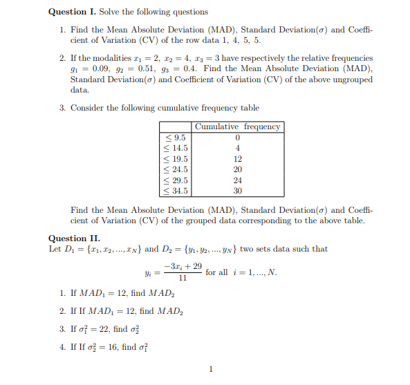 Solved Question I Solve The Following Questions 1 Find The