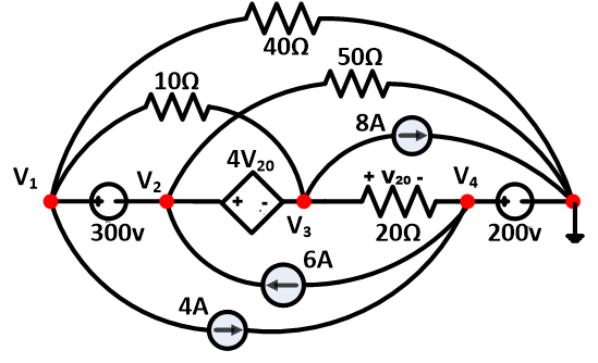 Solved Determine the voltage marked V20 in the given | Chegg.com