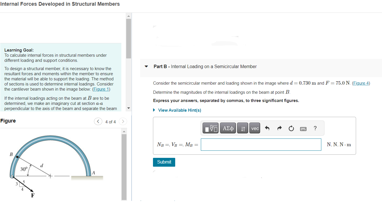 Solved Internal Forces Developed in Structural Members | Chegg.com