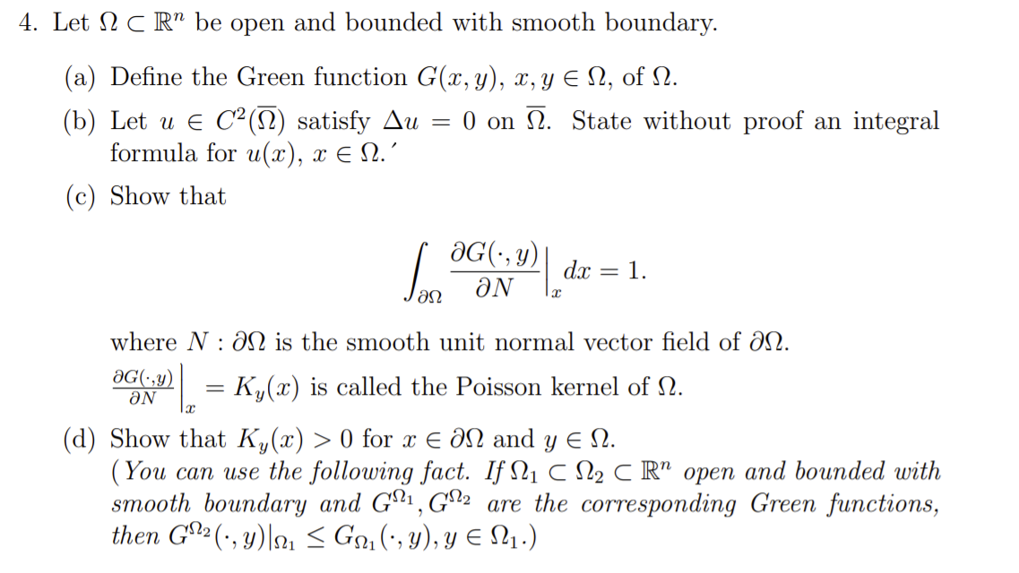 4. Let 12 CR” be open and bounded with smooth | Chegg.com