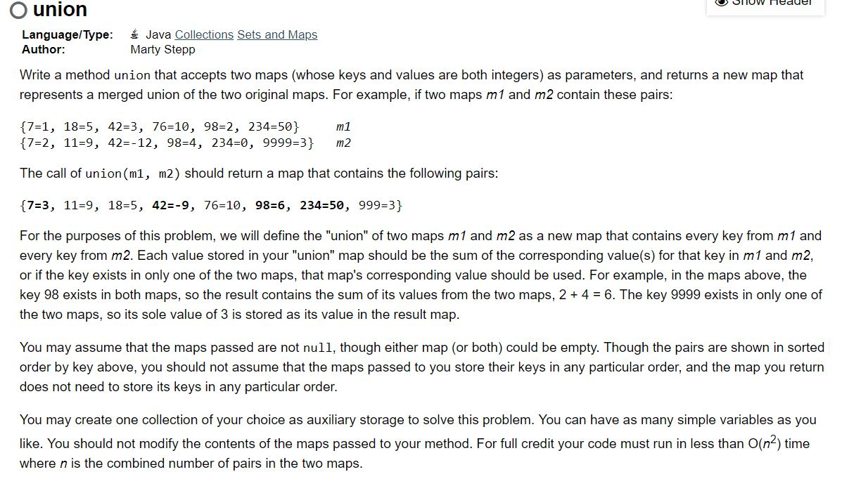 Solved O union Language Type: Author: Java Collections Sets | Chegg.com