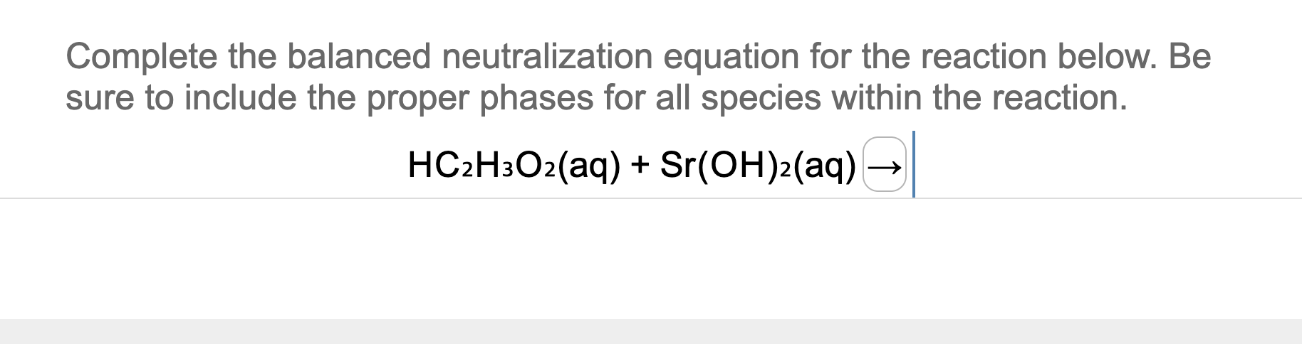 Solved Complete the balanced neutralization equation for the | Chegg.com