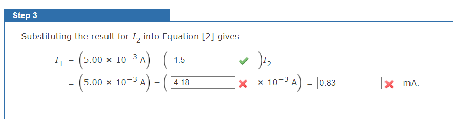 Substituting the result for I2 into Equation [2] | Chegg.com