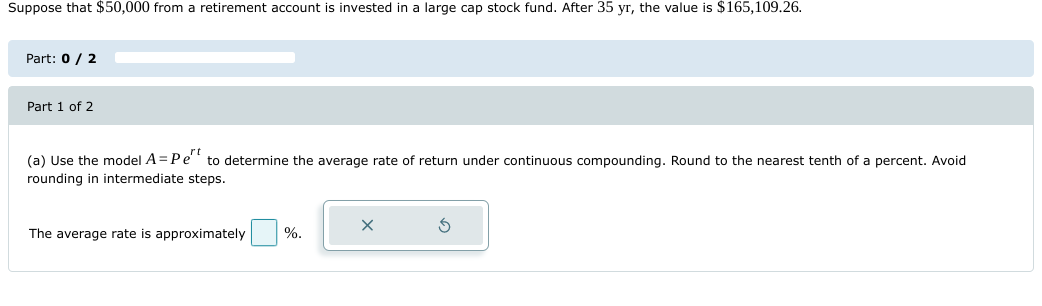 Solved (a) Use the model A=Pert to determine the average | Chegg.com