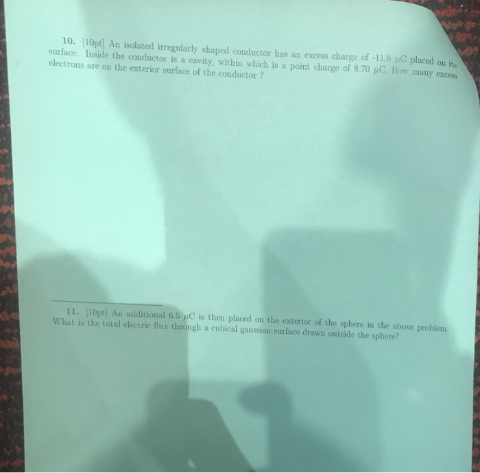 Solved 10. 10pt An isolated irregularly shaped conductor has | Chegg.com