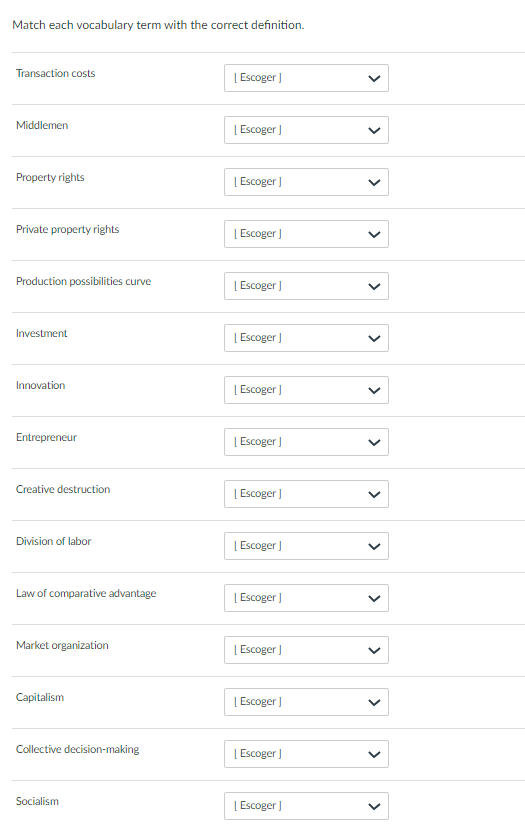 Solved THIS IS THE VOCABULARY THIS IS THE ANSWERS THAT | Chegg.com