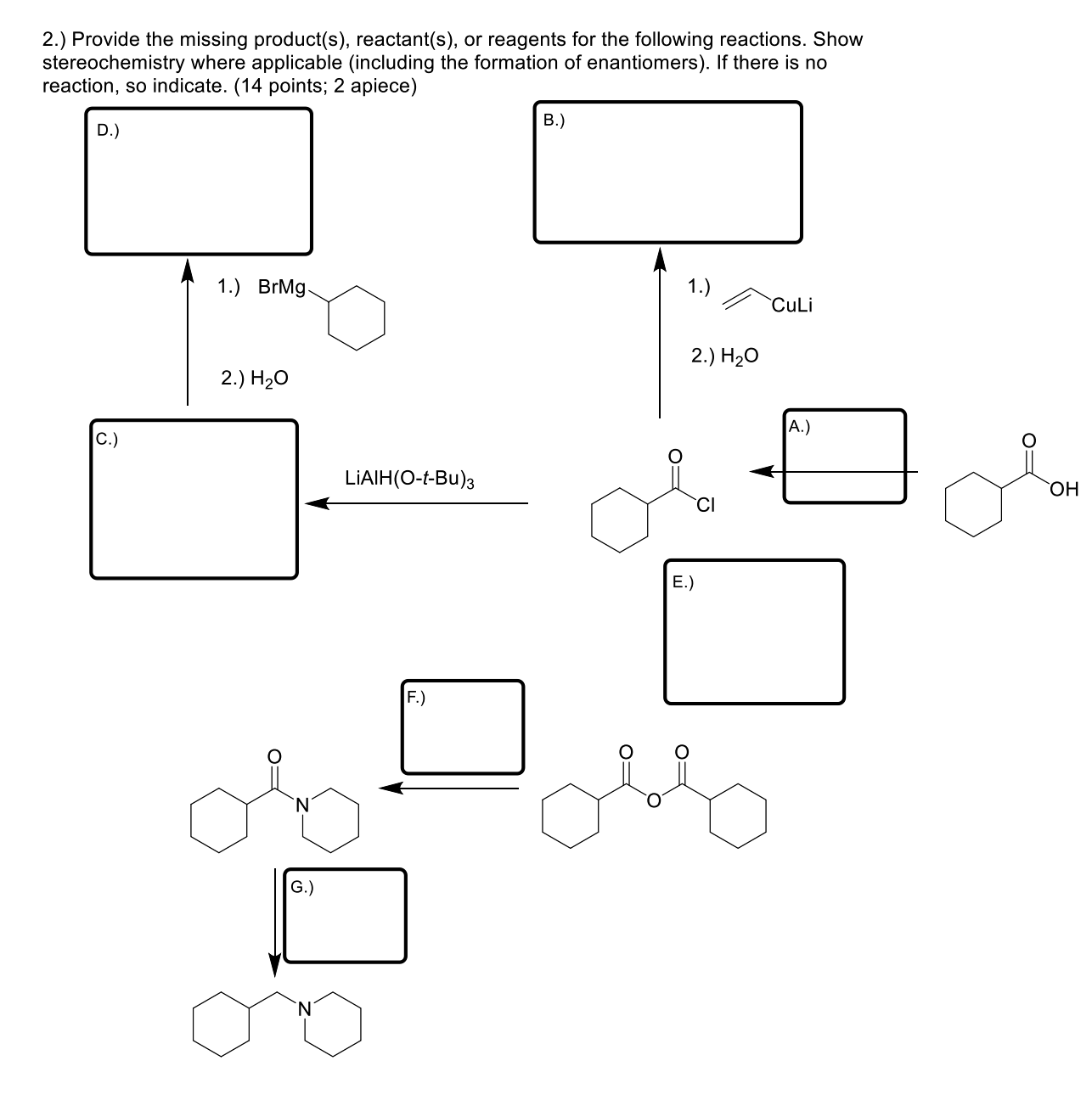 Solved 2.) Provide the missing product(s), reactant(s), or | Chegg.com