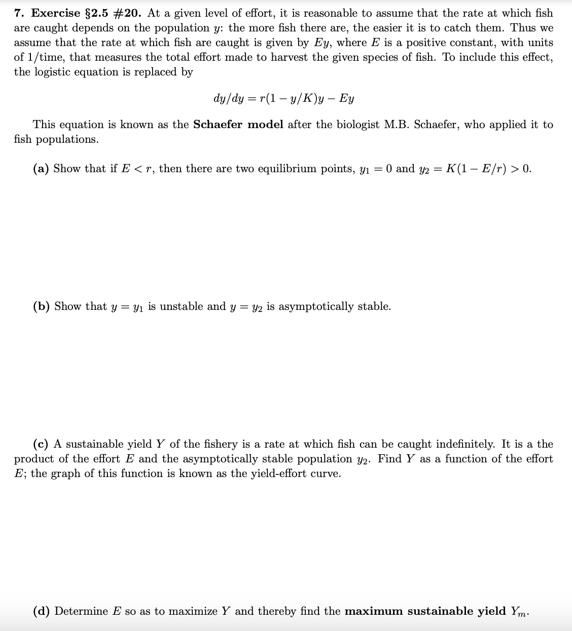 Solved 7. Exercise §2.5#20. At a given level of effort, it | Chegg.com