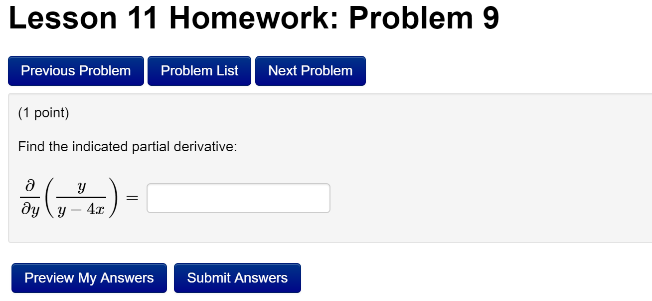 Solved dy(y Lesson 11 Homework: Problem 9 Previous Problem | Chegg.com