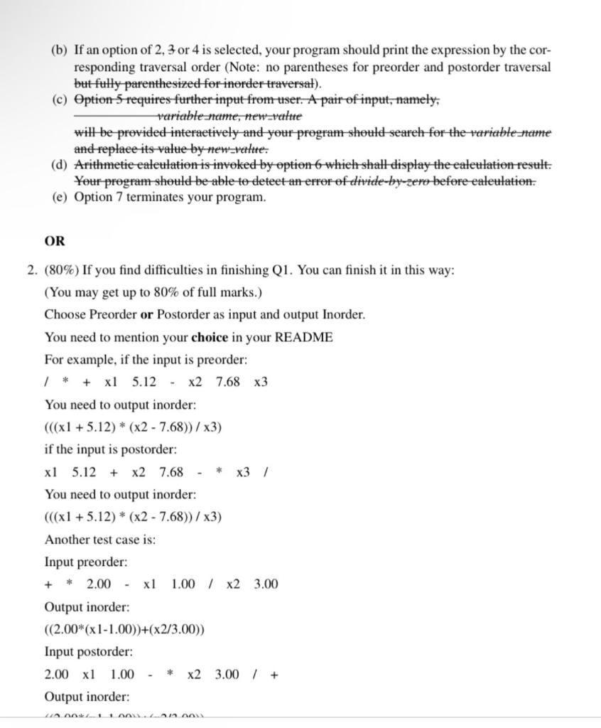 Solved 1 Binary Expression Tree 1. (100\%) Write a C program | Chegg.com