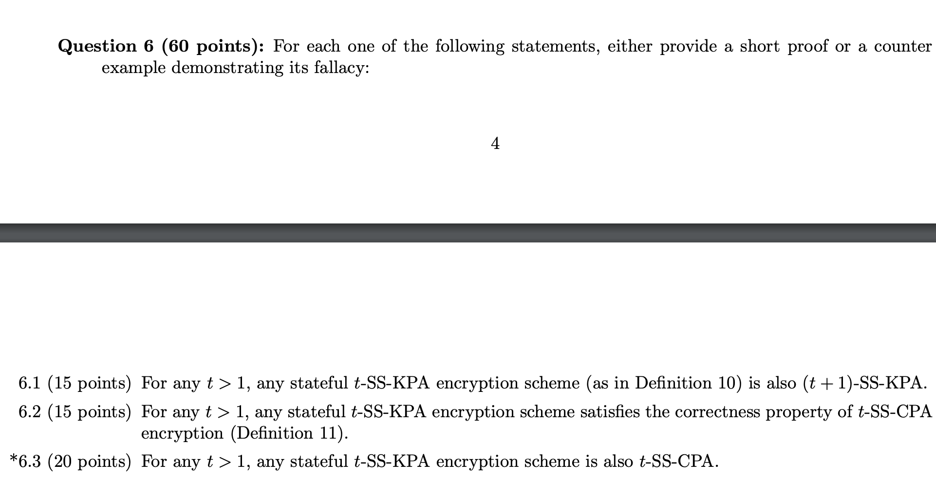 Solved Question 6 (60 points): For each one of the following | Chegg.com
