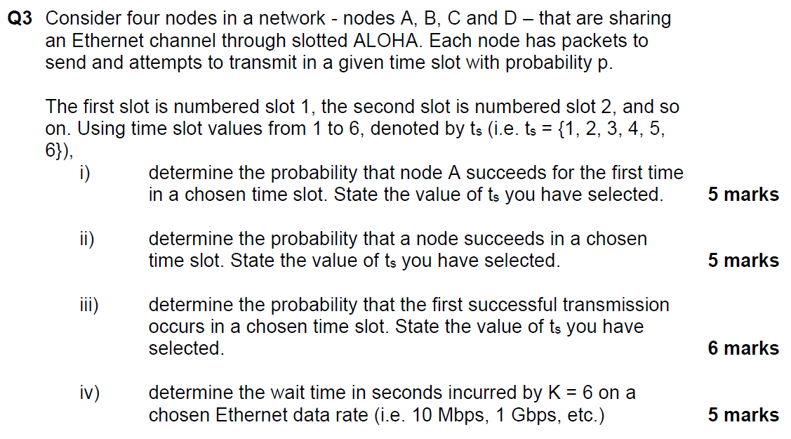 Solved Q3 Consider Four Nodes In A Network Nodes A B C 