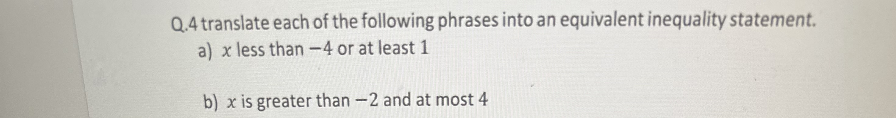 Solved Q. 4 ﻿translate each of the following phrases into an | Chegg.com