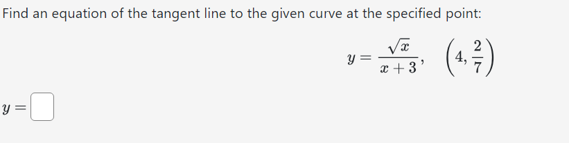Solved Find an equation of the tangent line to the given | Chegg.com