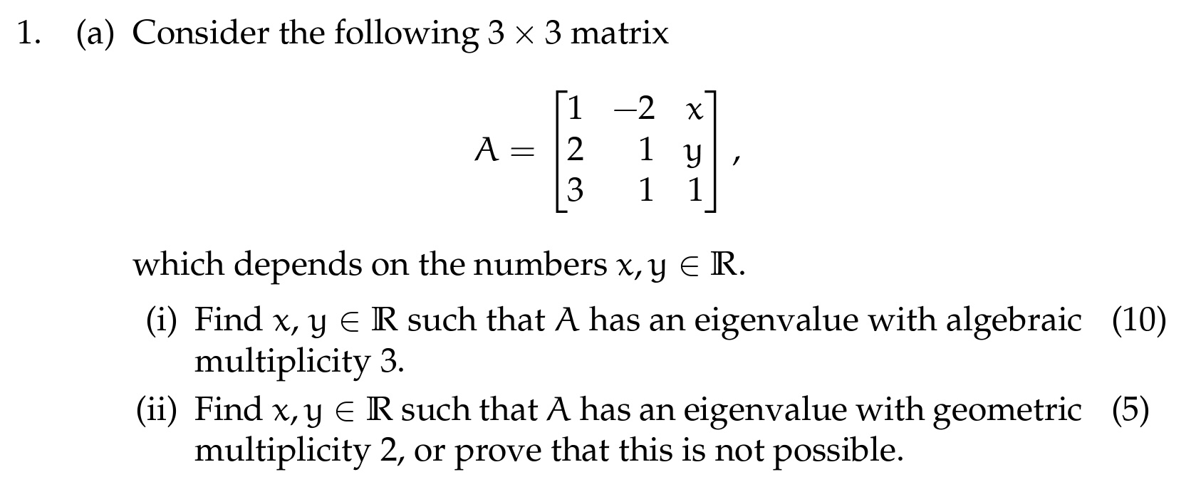 (a) ﻿Consider the following 3×3 | Chegg.com