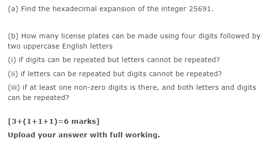 Solved (a) Find the hexadecimal expansion of the integer | Chegg.com
