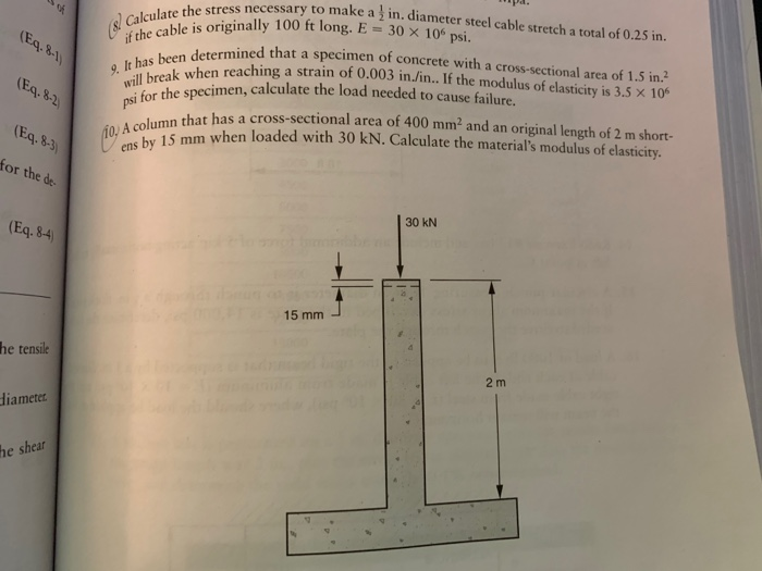 Solved necessary to make a ] in. diameter steel cable | Chegg.com