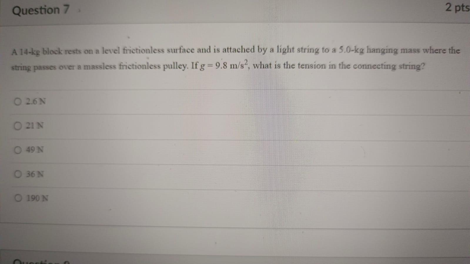 Solved A 14−kg block rests on a level frictionless surface | Chegg.com