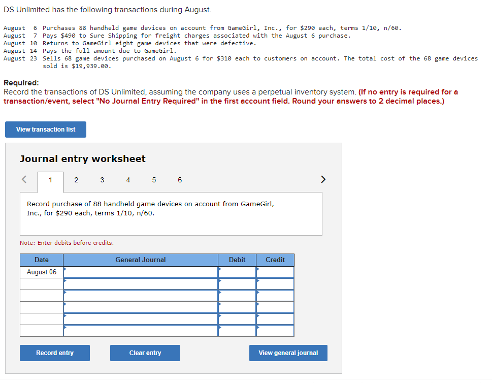 Solved DS Unlimited has the following transactions during | Chegg.com