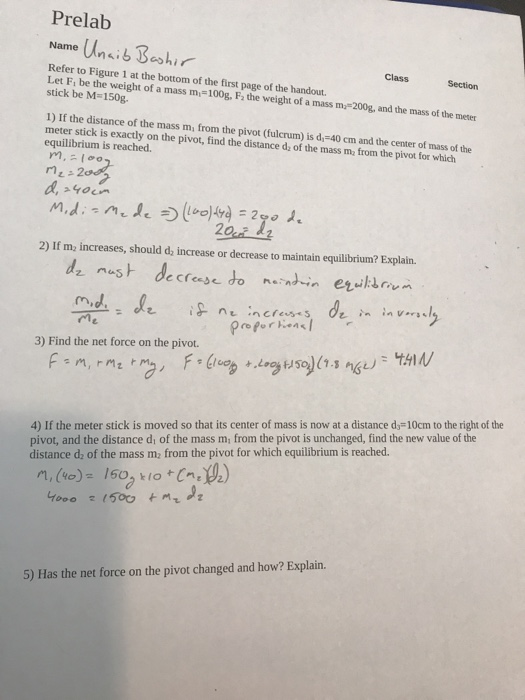 Solved Prelab Name Shir Class Section Refer to Figure 1 at | Chegg.com