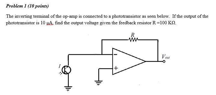 Solved Problem 1 (10 points) The inverting terminal of the | Chegg.com