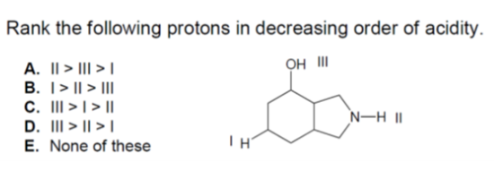 Solved Rank the following protons in decreasing order of | Chegg.com