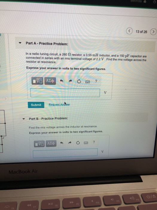 Solved Practice Problem 22.7 Constants The resonant response | Chegg.com