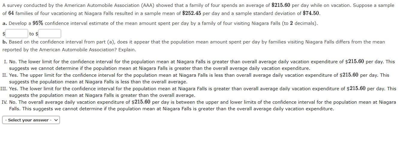 Solved A survey conducted by the American Automobile | Chegg.com
