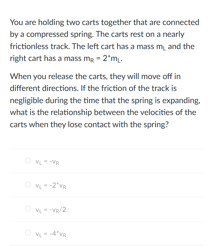Solved You are holding two carts together that are connected | Chegg.com