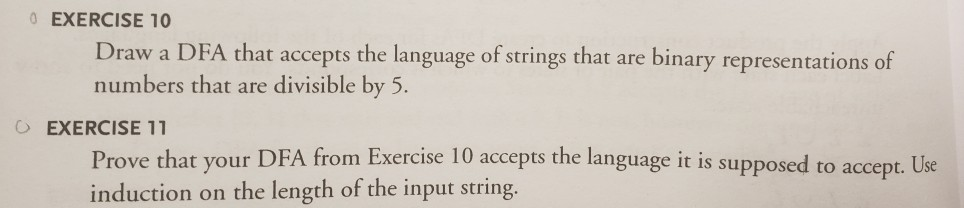 Solved EXERCISE 10 Draw a DFA that accepts the language of | Chegg.com